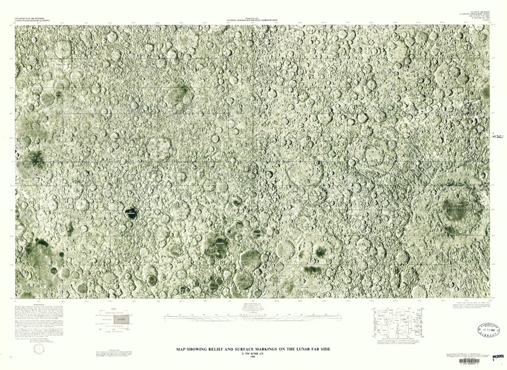 Astropedia - Moon Map Showing Relief and Surface Markings on the Lunar ...