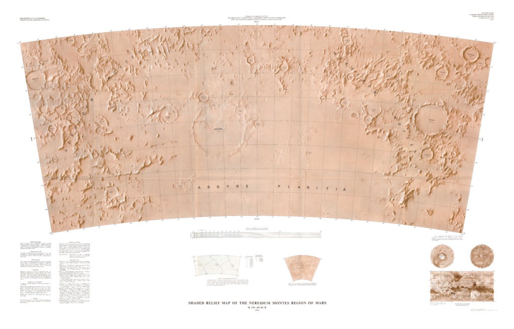 Astropedia - Mars Shaded Relief Map of the Nereidum Montes Region