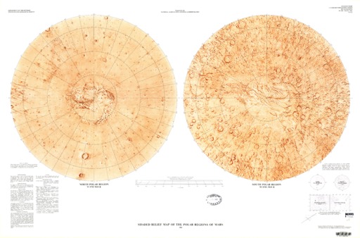 Astropedia - Mars Shaded Relief Map of the Polar Regions