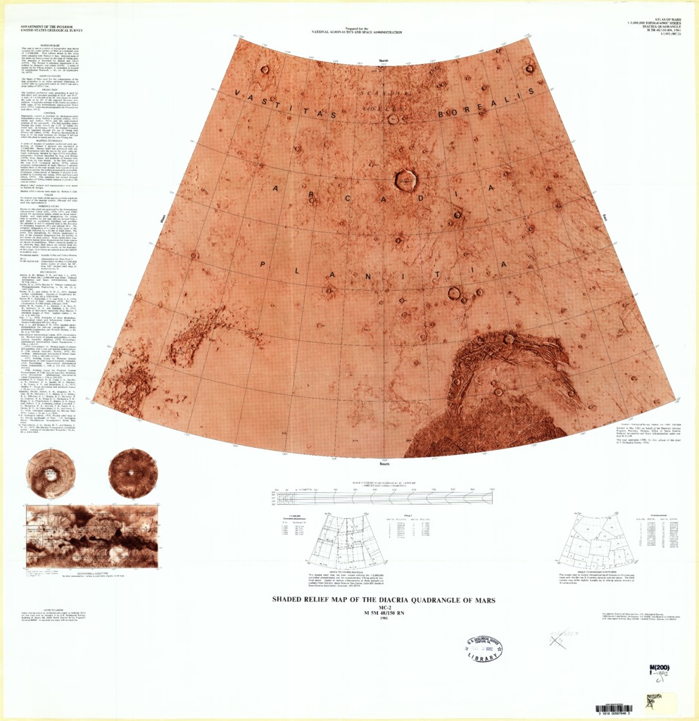 Astropedia - Mars Shaded Relief Map of the Diacria Quadrangle