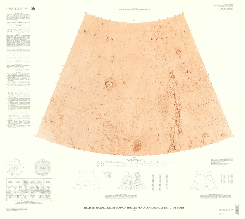 Astropedia - Mars Revised Shaded Relief Map and Controlled Color ...