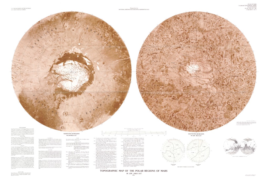 Astropedia - Mars Topographic Maps of the Polar, Western, and Eastern ...
