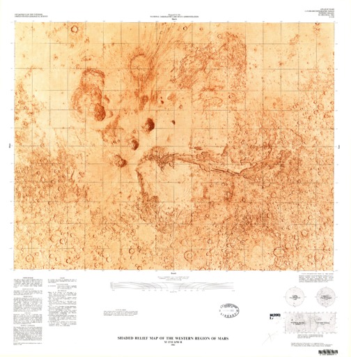 Astropedia - Mars Shaded Relief Map of the Western Region
