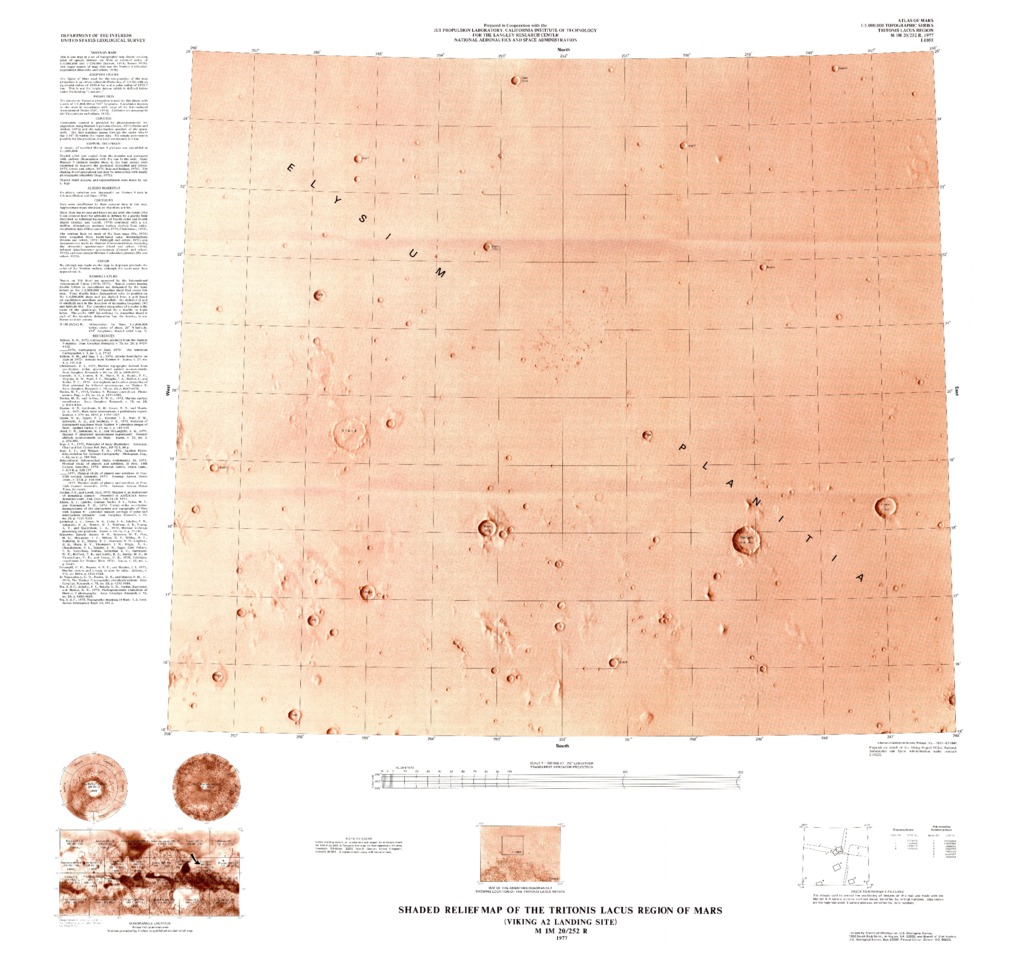 Astropedia - Mars Shaded Relief Map of the Tritonis Lacus Region
