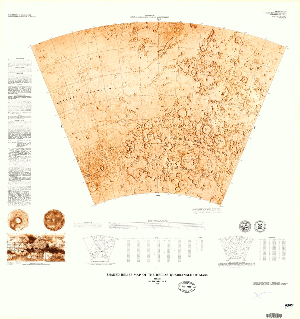 Astropedia - Mars Shaded Relief Map of the Hellas Quadrangle