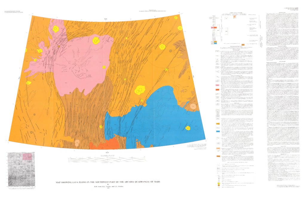Astropedia - Mars Map Showing Lava Flows in the Southwest Part of the ...