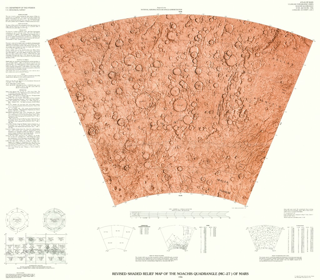 Astropedia - Mars Revised Shaded Relief Map and Controlled Color ...