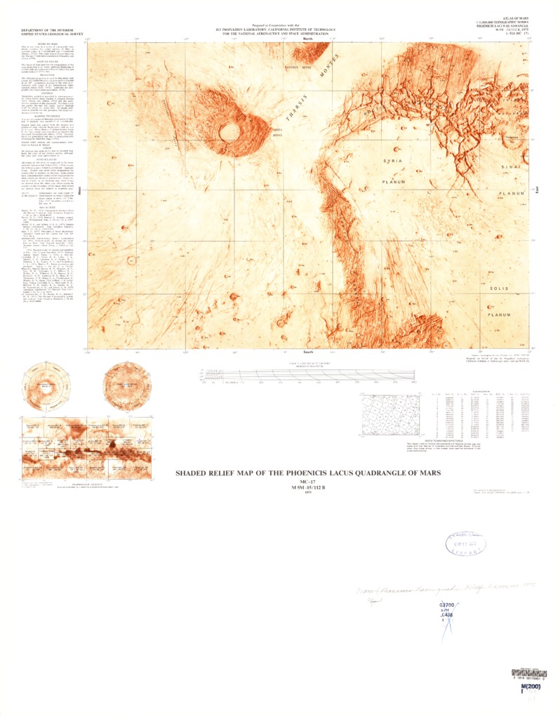 Astropedia - Mars Shaded Relief Map of the Phoenicus Lacus Quadrangle