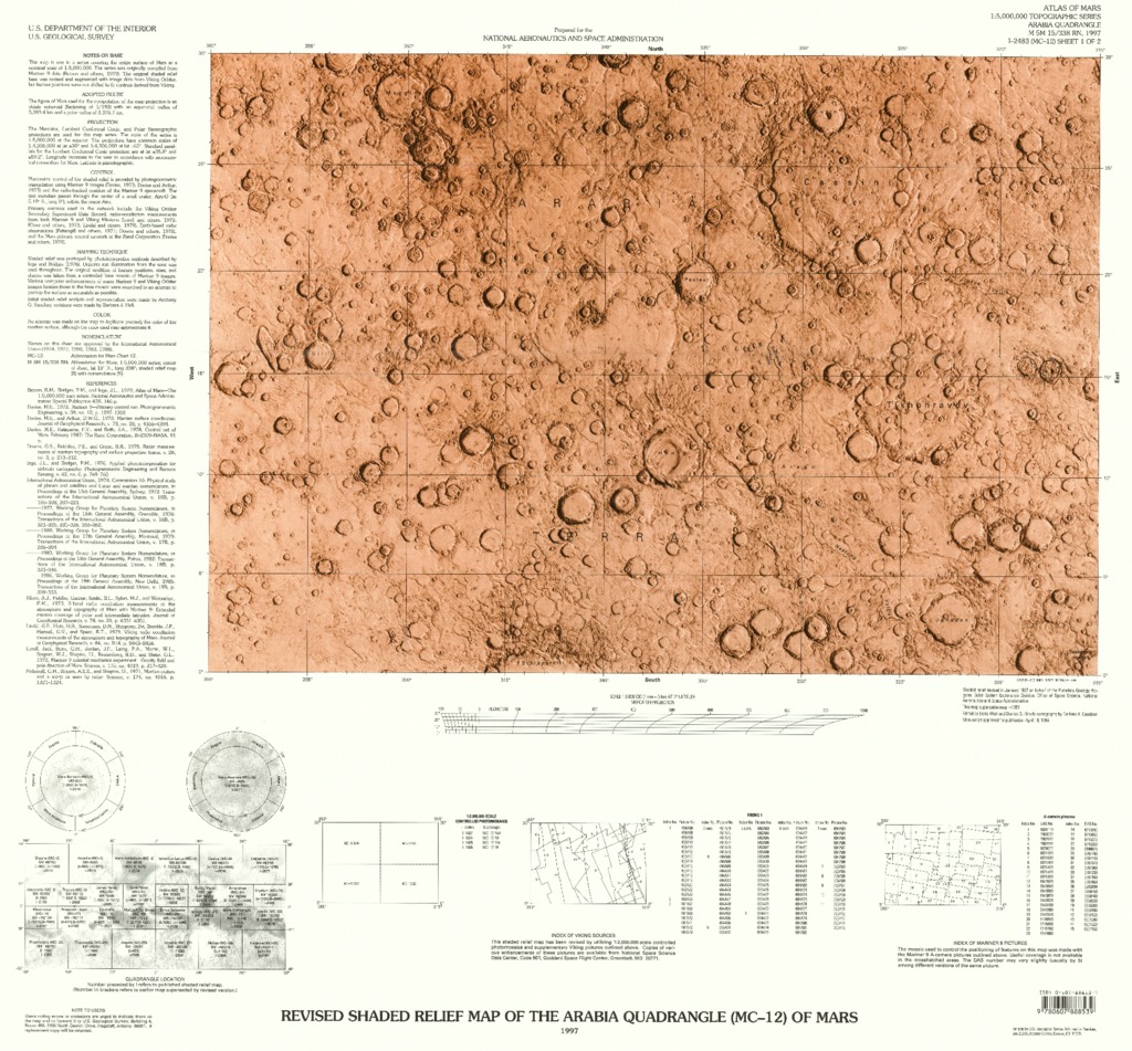 Astropedia - Mars Revised Shaded Relief Map and Controlled Color ...