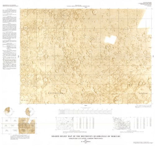 Astropedia - Mercury Shaded Relief Map of the Beethoven Quadrangle