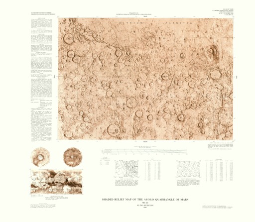 Astropedia - Mars Shaded Relief Map of the Aeolis Quadrangle