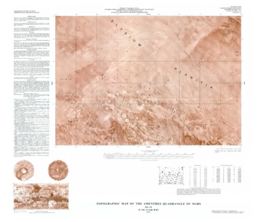 Astropedia - Mars Topographic Map of the Amenthes Quadrangle