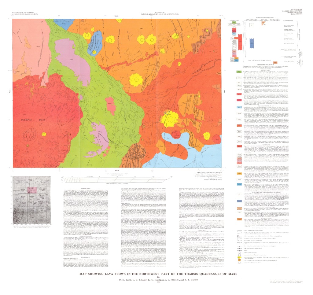 Astropedia - Mars Map Showing Lava Flows in the Northwest Part of the ...