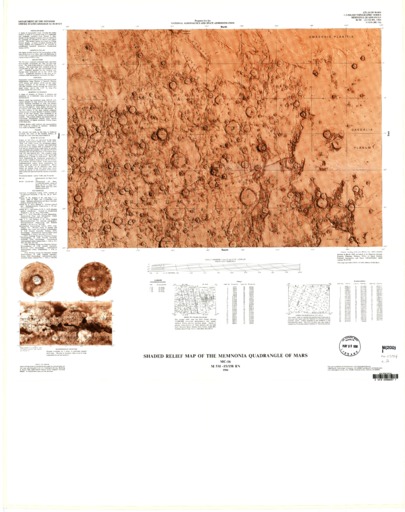 Astropedia - Mars Shaded Relief Map of the Memnonia Quadrangle