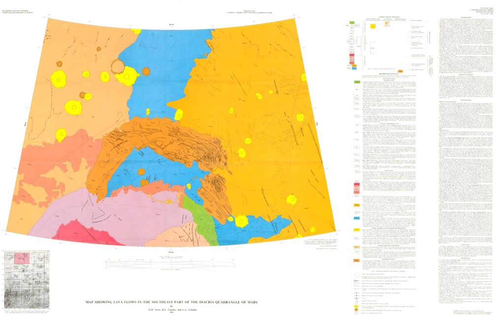 Astropedia - Mars Map Showing Lava Flows in the Southeast Part of the ...