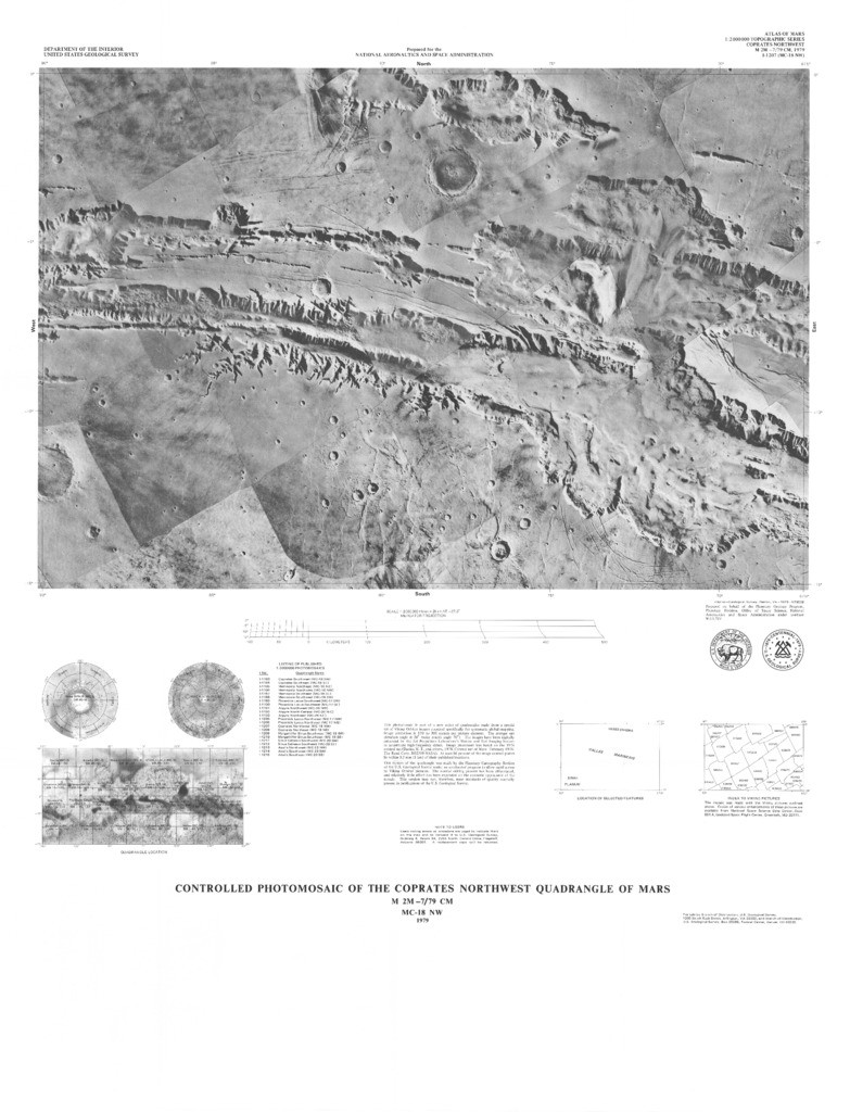 Astropedia - Mars Controlled Photomosaic of the Coprates Northwest ...