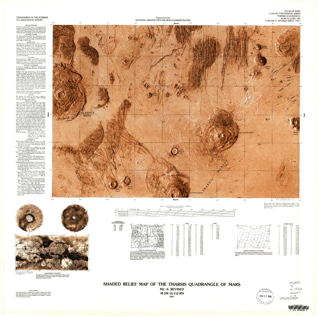 Astropedia - Mars Controlled Photomosaic and Revised Shaded Relief Map ...