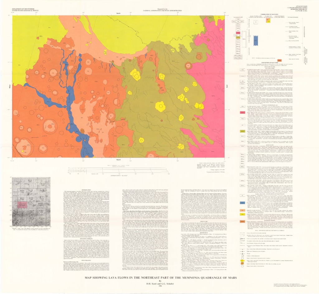 Astropedia - Mars Map Showing Lava Flows in the Northeast Part of the ...