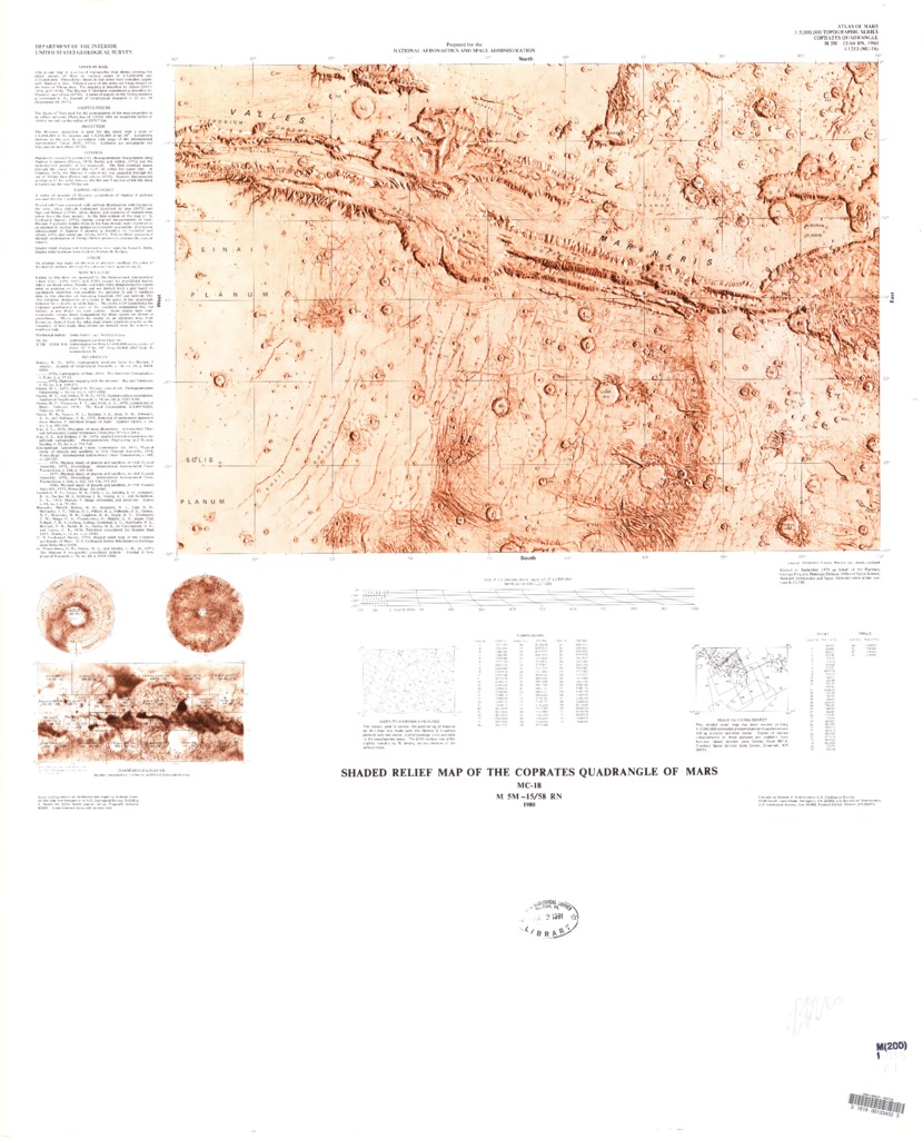 Astropedia - Mars Shaded Relief Map of the Coprates Quadrangle