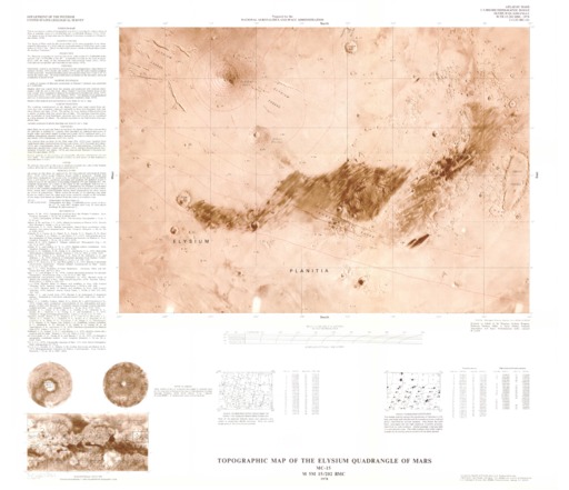Astropedia - Mars Topographic Map of the Elysium Quadrangle